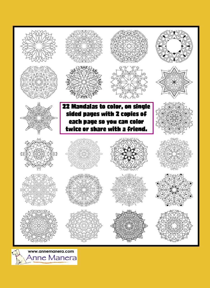 Fancy Mandalas Coloring Book illustrated by Anne Manera