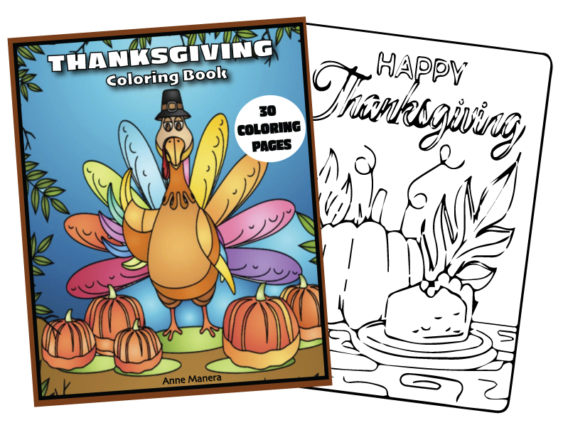 Thanksgiving Coloring Book FREE Coloring Page by Anne Manera