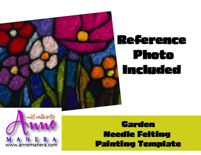 Garden Needle Felting Template: Florals PDF Pattern or Pre Drawn Felt ...